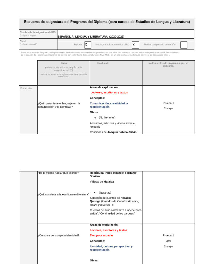 Esquema de Asignatura Del Programa Del Diploma.11 | PDF
