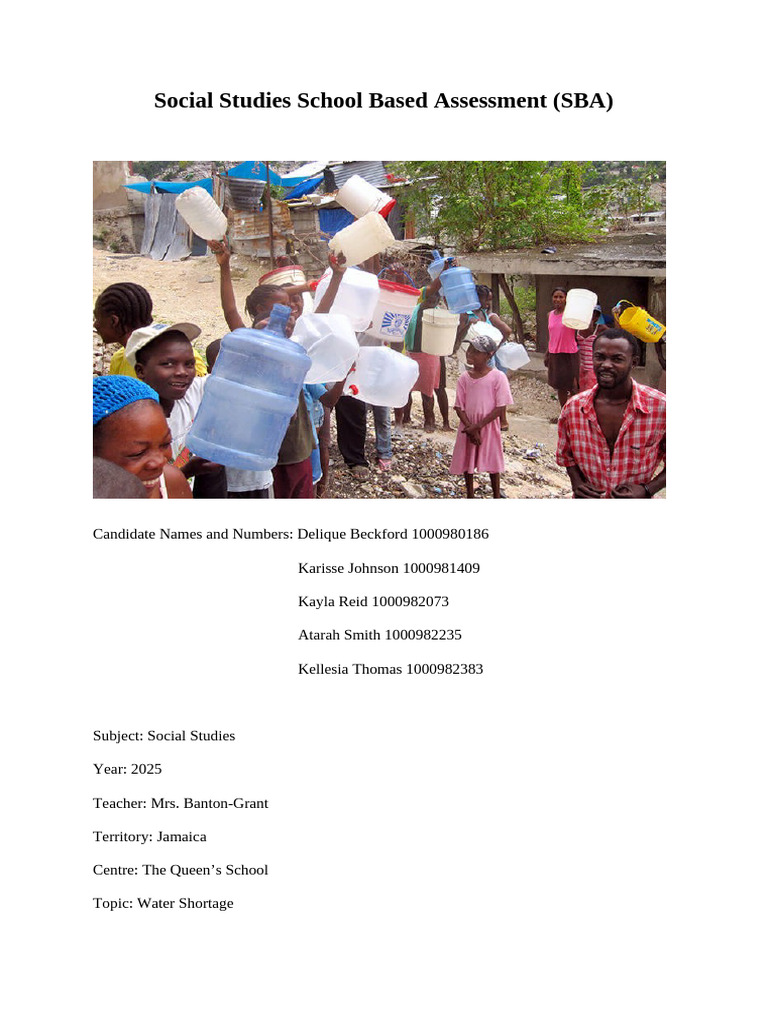Social Studies Sba | PDF | Pie Chart | Questionnaire