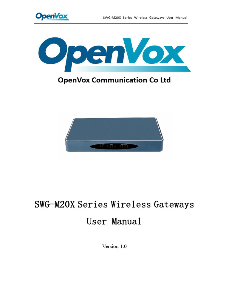 SWG-M20X Wireless Gateways Manual | PDF | Session Initiation Protocol ...