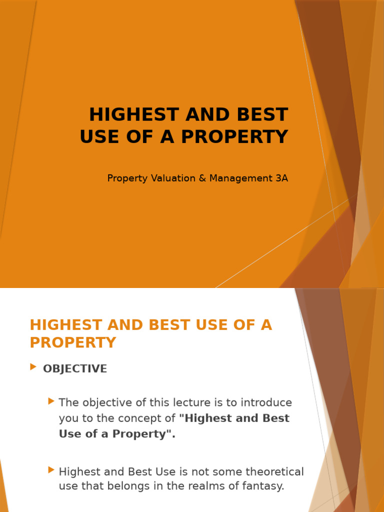 Lecture 2 Highest and Best Use | PDF | Real Estate Appraisal | Economics