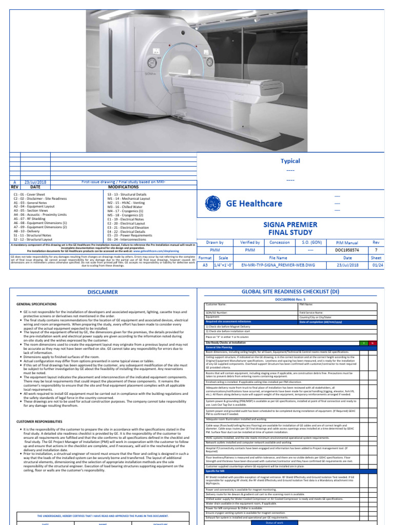 Gehc SP Signa Premier 8 274f | PDF | Elevator | Specification ...