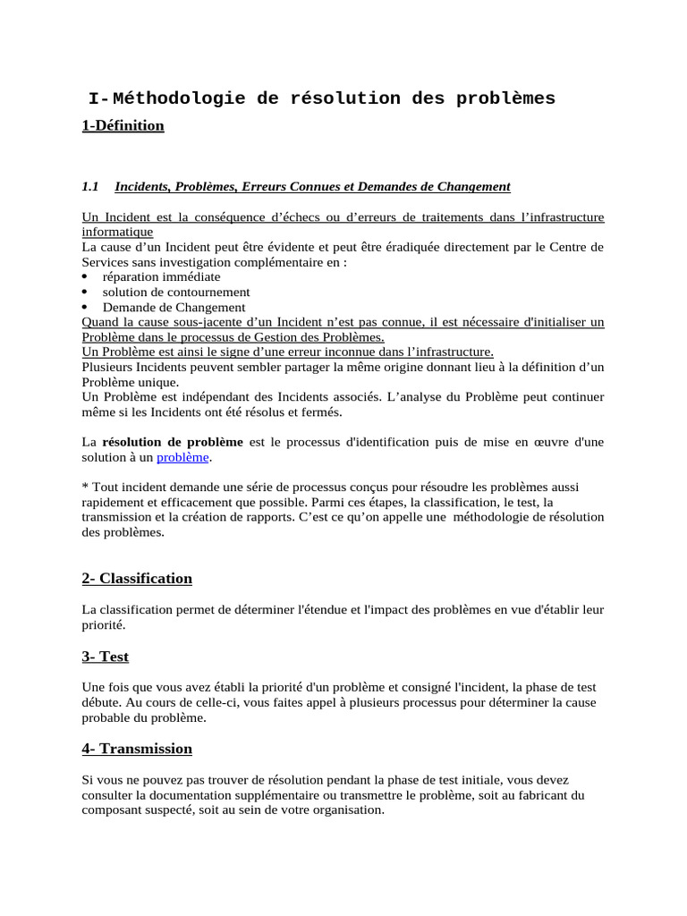 Méthodologie de Résolution des Problèmes IT | PDF | Protocoles Internet ...