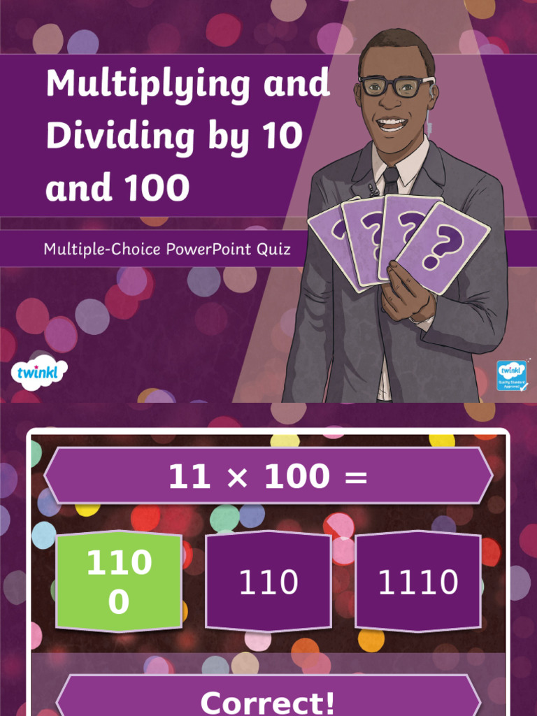 KS2 MATHS Multiplying and Dividing by 10 and 100 Multiple Choice ...