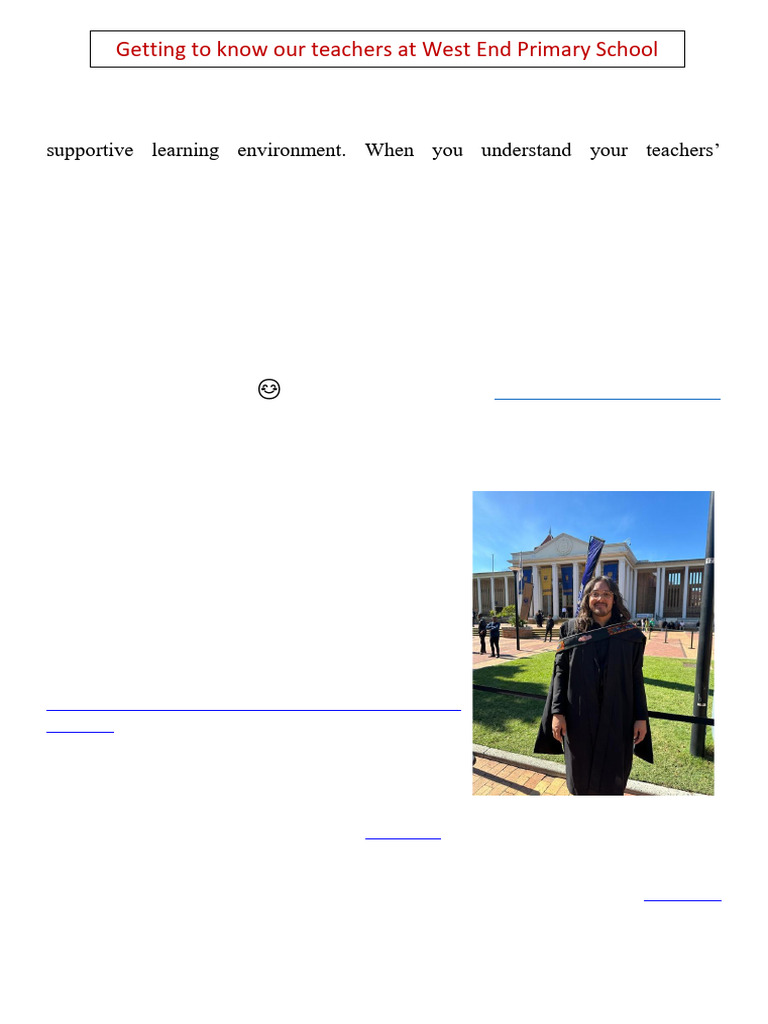 Getting To Know Your Teachers - ZNoordien | PDF | Teachers | Learning