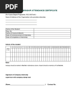 Internship Attendance Sheet Template | PDF