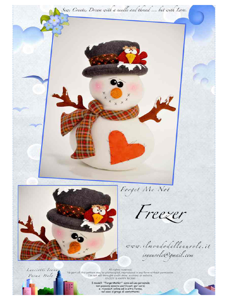 Frezzer The Snowman - Forget Me Not | PDF | Seam (Sewing) | Sewing