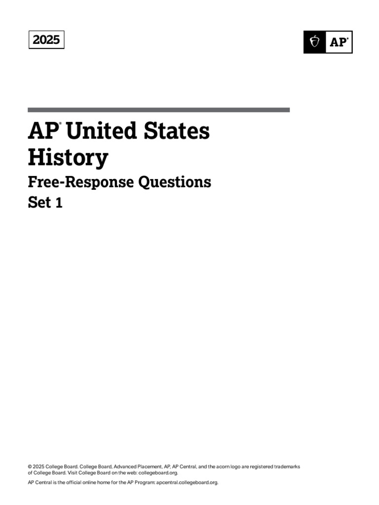 AP US History 2025 Free-Response Questions | PDF | Works Progress ...