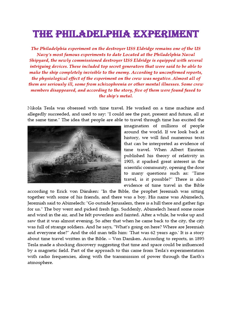 The Philadelphia Experiment | PDF