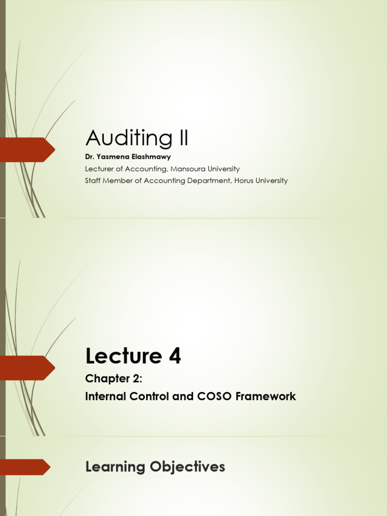 Lecture 4 Internal Control and COSO Framework | PDF | Internal Control ...
