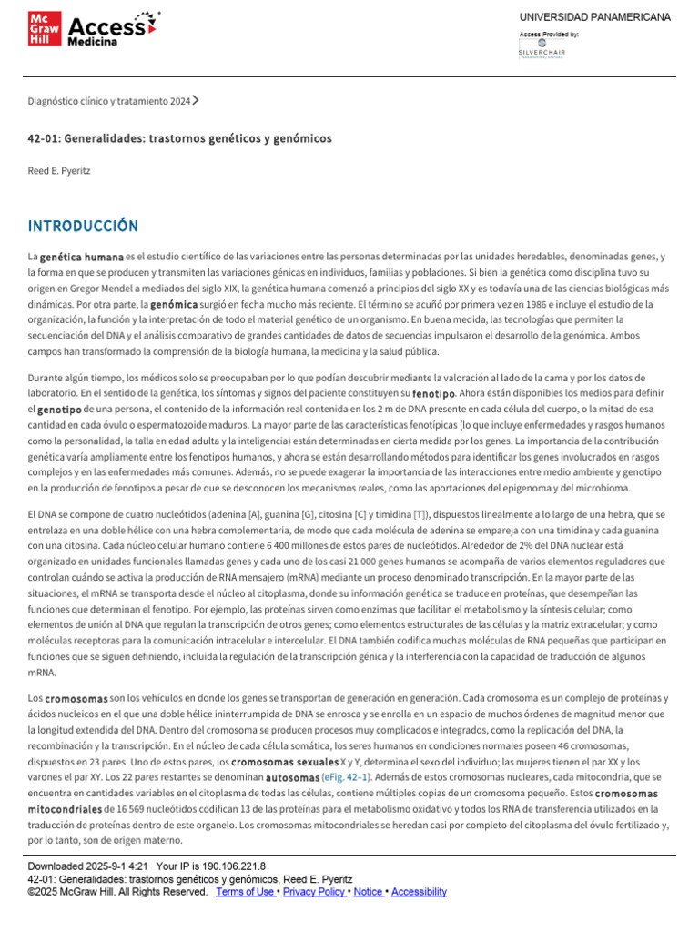 42-01 - Generalidades - Trastornos Genéticos y Genómicos-Fusionado | PDF | Dominancia (Genética ...