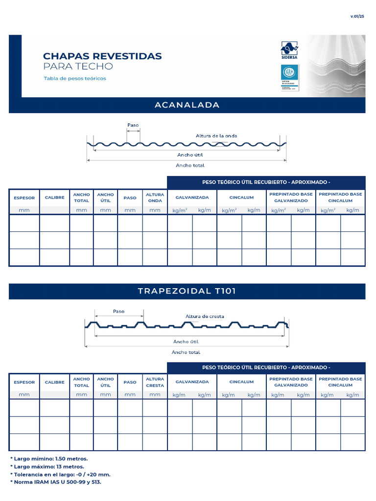 0001 Chapa Techo | PDF