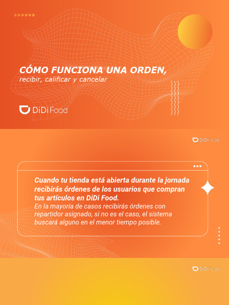 Cómo gestionar órdenes en DiDi Food | PDF | Informática