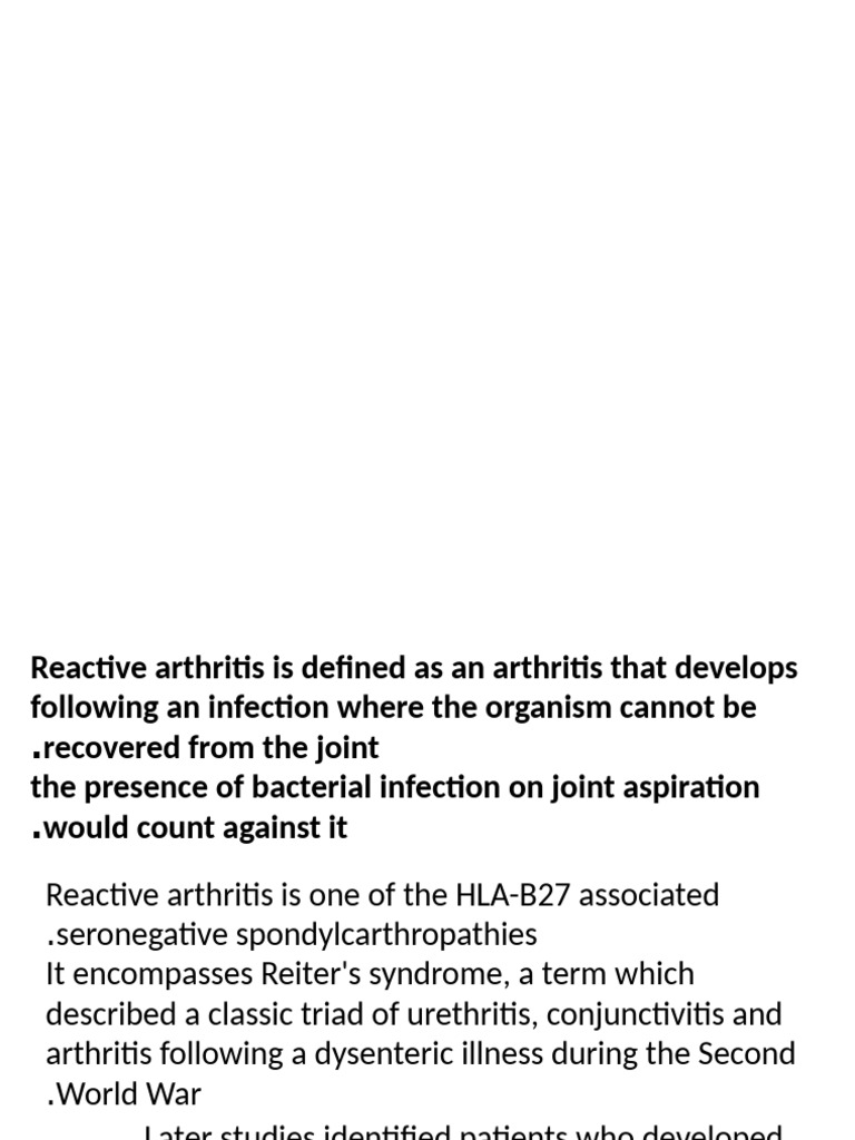 Reactive Arthritis | PDF