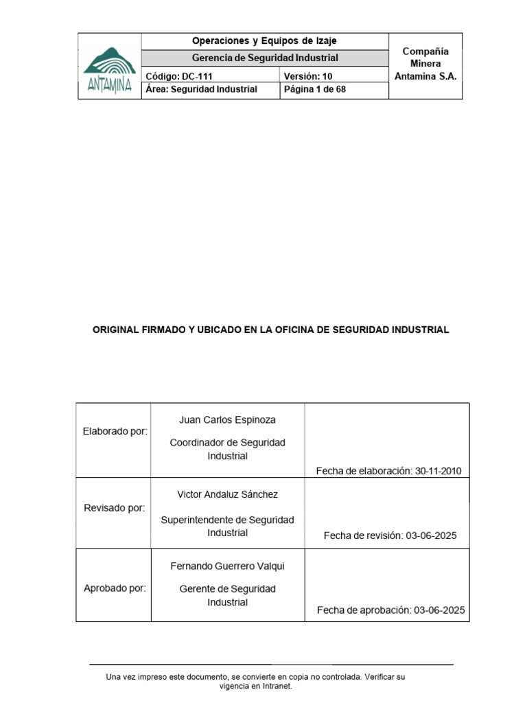 DC111 Operaciones y Equipos de Izaje V10 | PDF | Grúa (máquina) | Minería