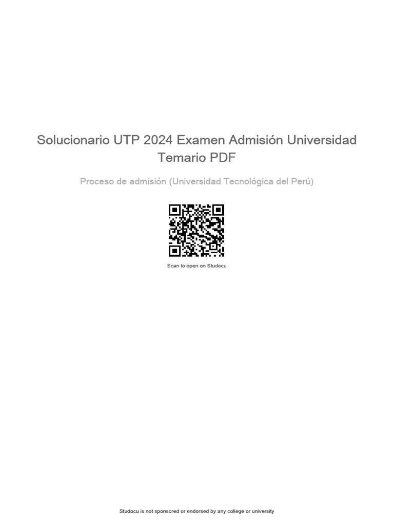 Solucionario Examen Admisión UTP 2024 | PDF | Microsoft Windows | Science