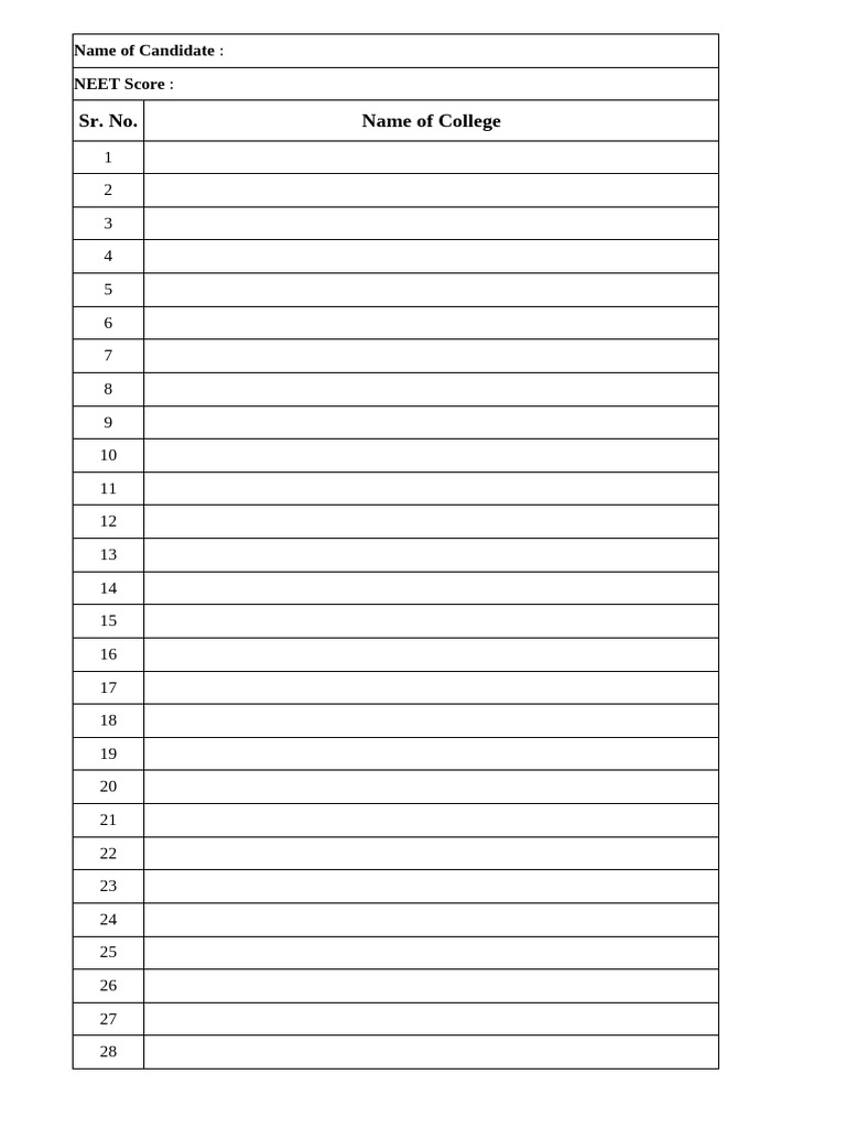 Sample Option Form UP 2025 | PDF