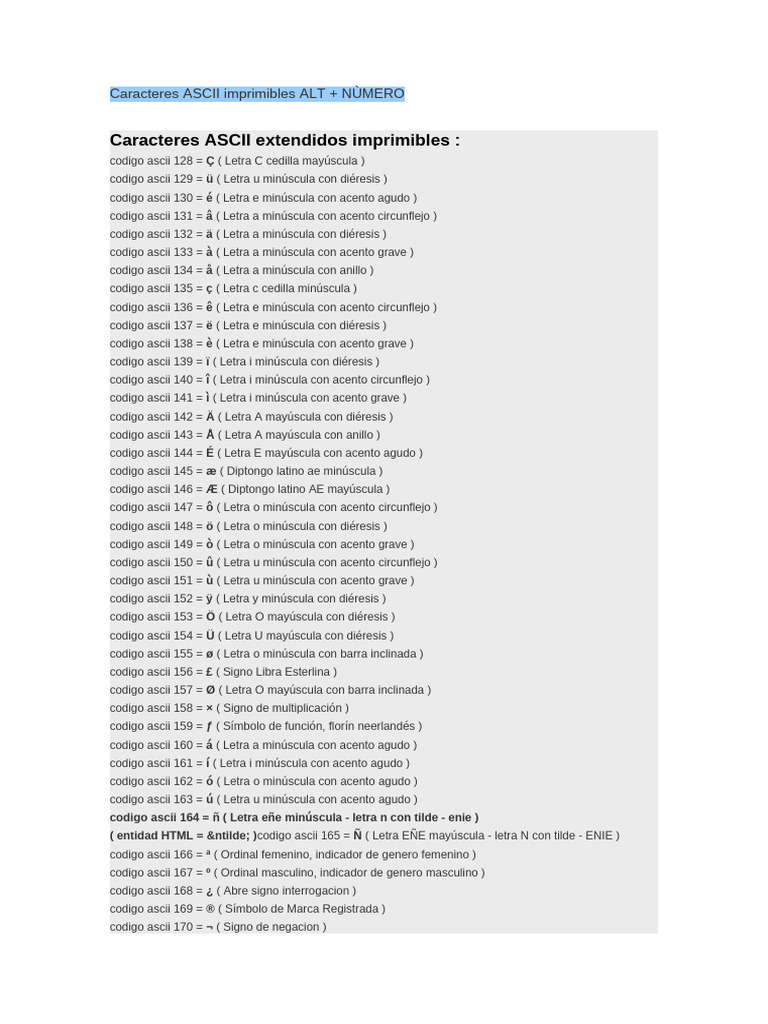 Código ASCII y la letra ñ | PDF | Ascii | Ortografía