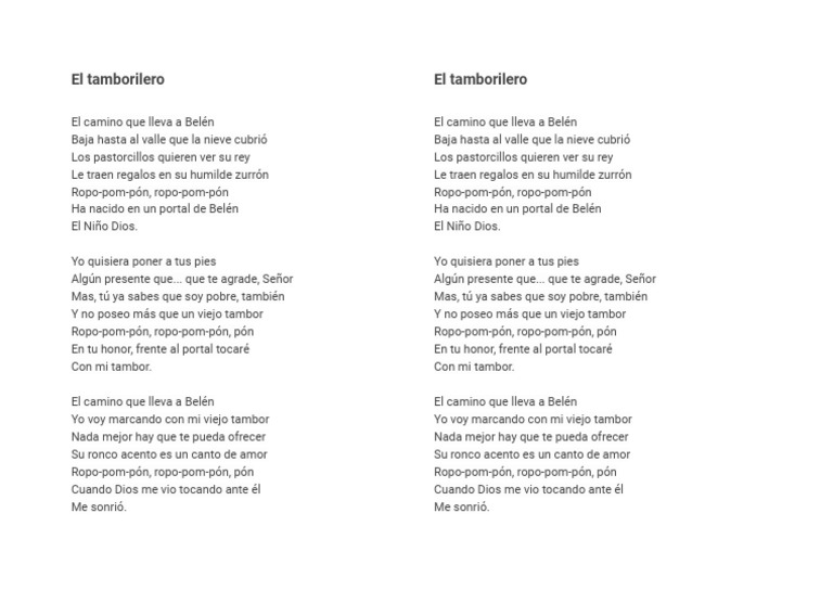 El tamborilero y su canto a Belén | PDF