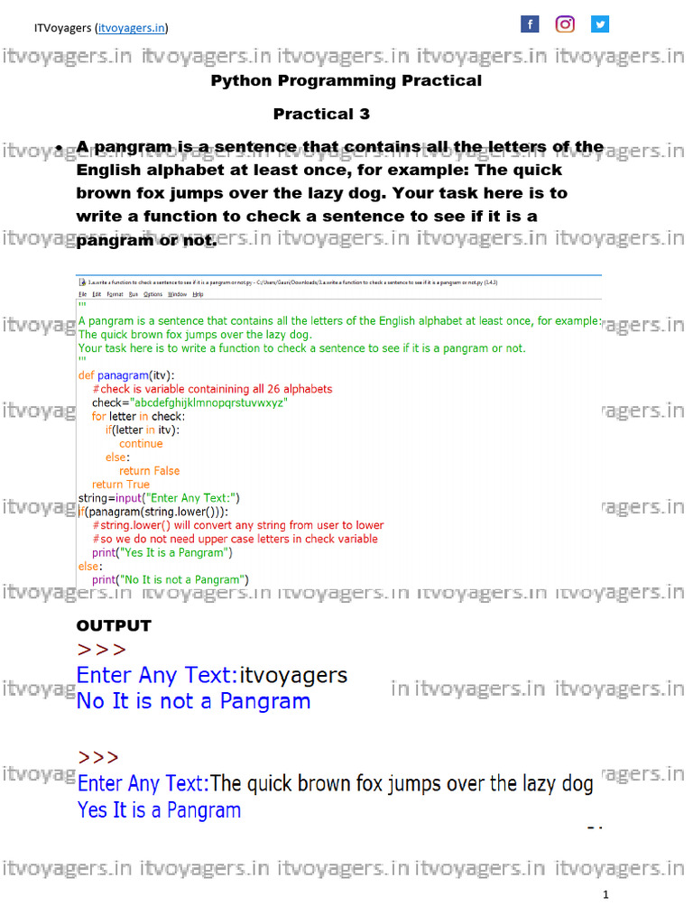 Itvoyagers Pythonprogramming Practical 3 Mu Syit | PDF