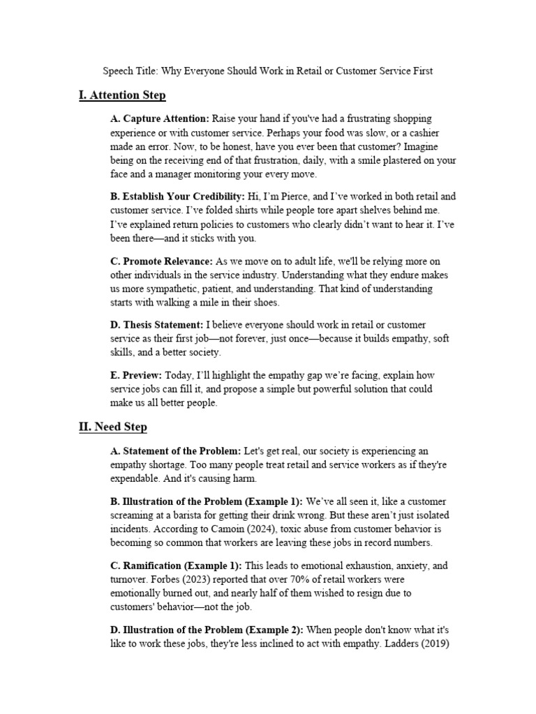 Persuasive Speech Outline - Ralston | PDF | Empathy | Psychological ...