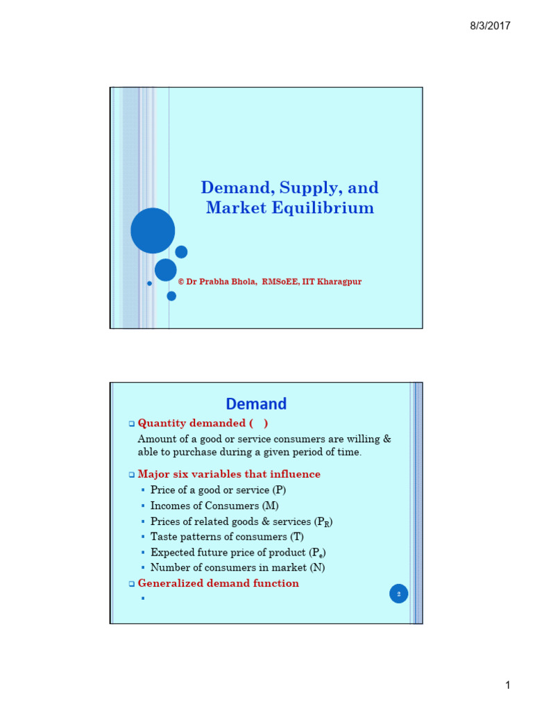 Demand, Supply & Market Equilibrium (Compatibility Mode) | PDF | Supply (Economics) | Demand