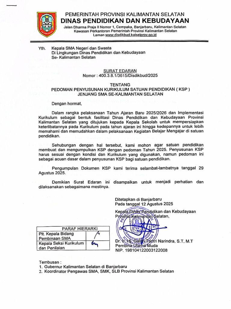 Surat Edaran KSP 2025 | PDF