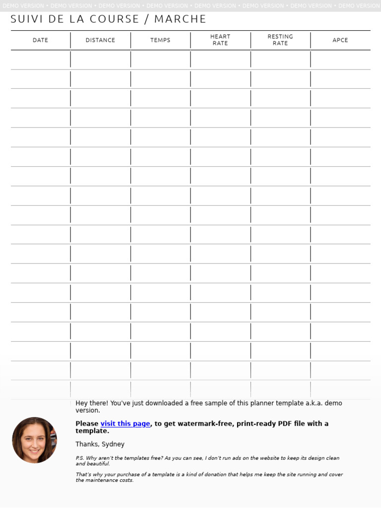 Simple Running and Walking Tracker-Letter | PDF