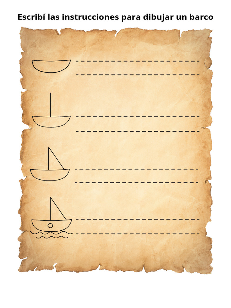 Escribí Las Instrucciones para Dibujar Un Barco | PDF