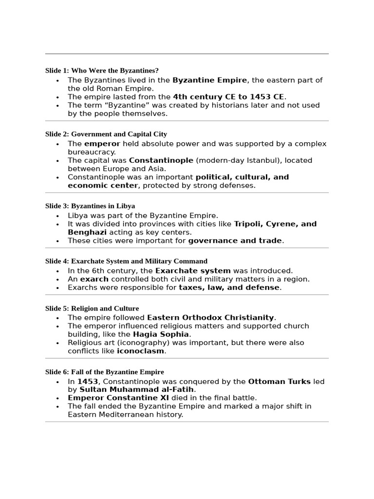 Overview of the Byzantine Empire | PDF