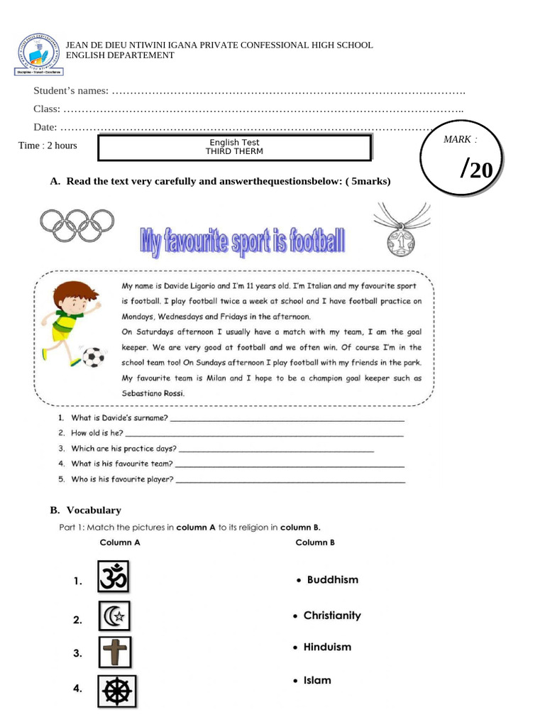 Devoir Final 4e 2025 | PDF