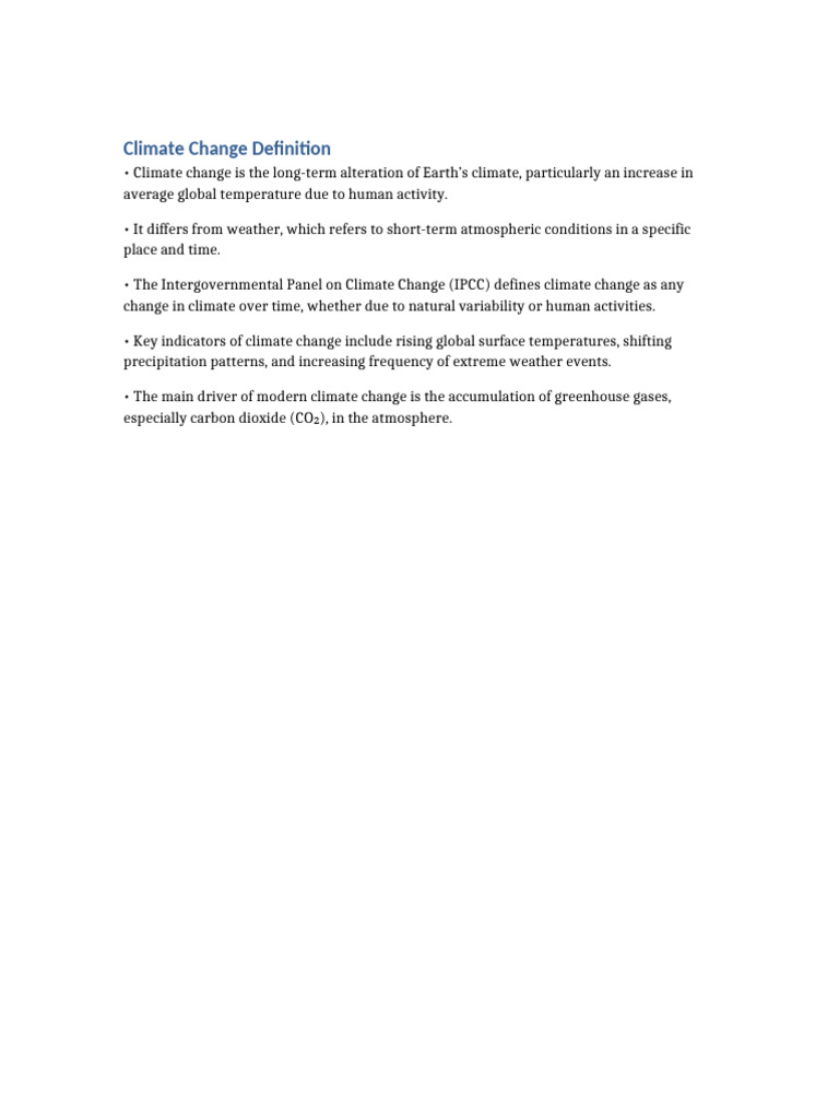 Climate Change Definition Vital | PDF