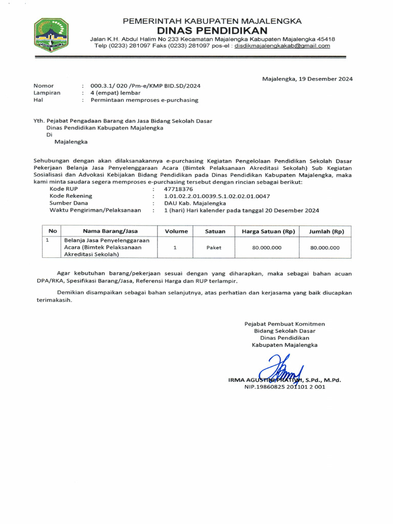 Perubahan DPA Belanja Pendidikan 2024 | PDF