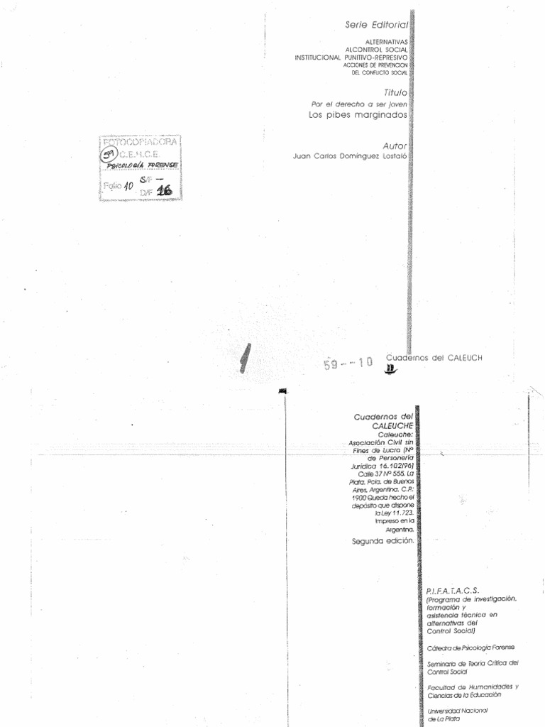 Domínguez Lostaló Mestizaje Marginal Originario | PDF
