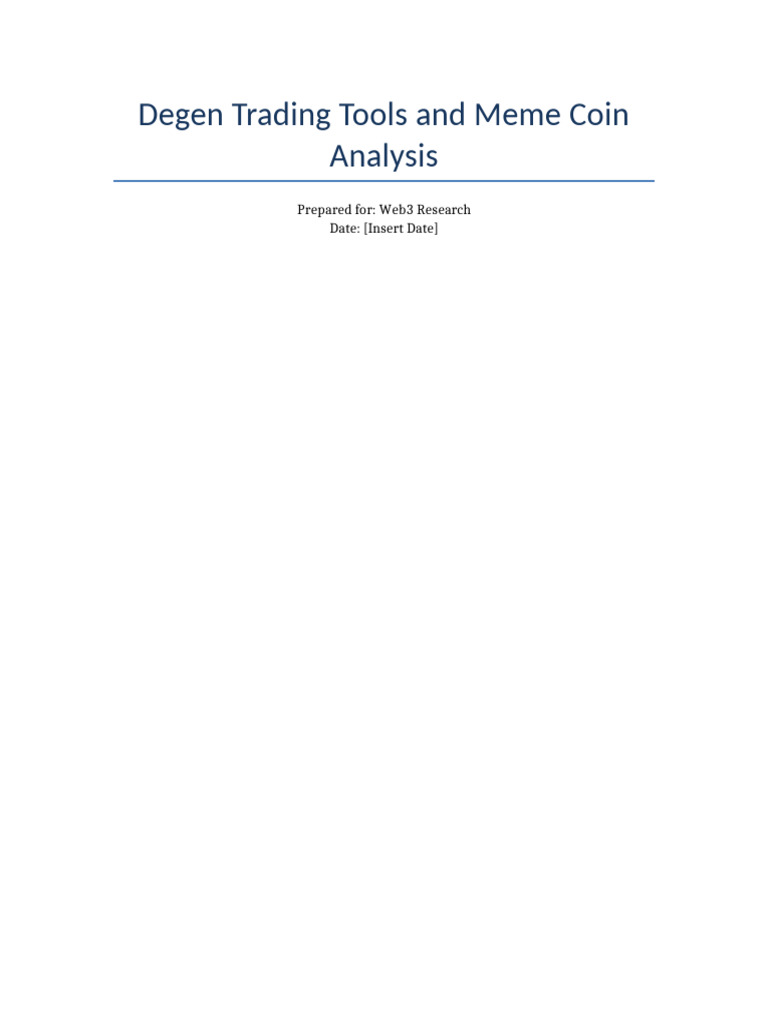 Degen Tools and PEPE Analysis | PDF