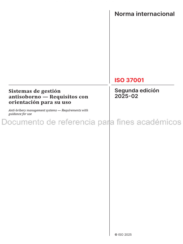 ISO - 37001 - 2025 (Es) ESPAÑOL OFICIAL Con Sello de Agua | PDF ...