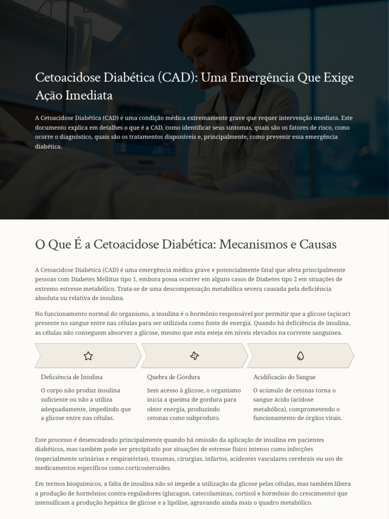 Cetoacidose Diabética: Sintomas e Prevenção | PDF | Diabetes | Gravidez