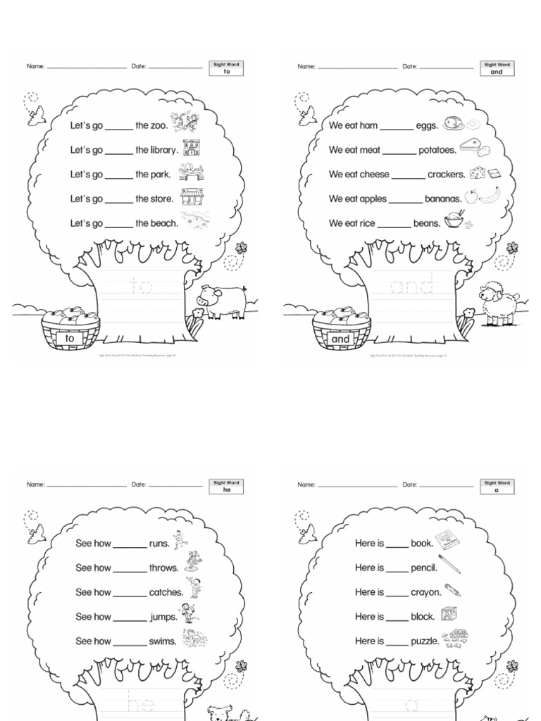50 Sight Word Tree | PDF