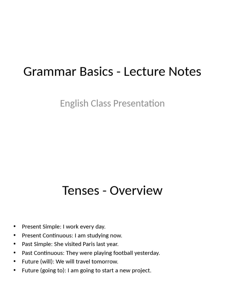 Grammar Basics Presentation | PDF