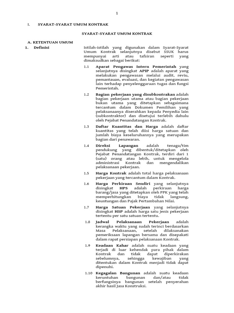 Syarat Umum Kontrak Pengadaan Barang | PDF
