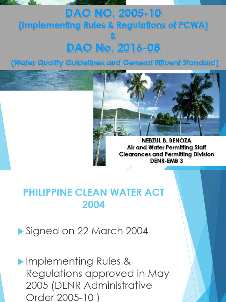 Implementing Rules of RA 9275 | PDF | Effluent | Water Quality