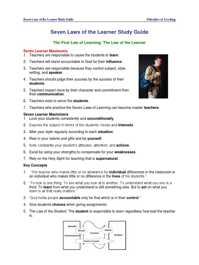 Seven Laws of The Learner Study Guide | PDF | Repentance | Learning
