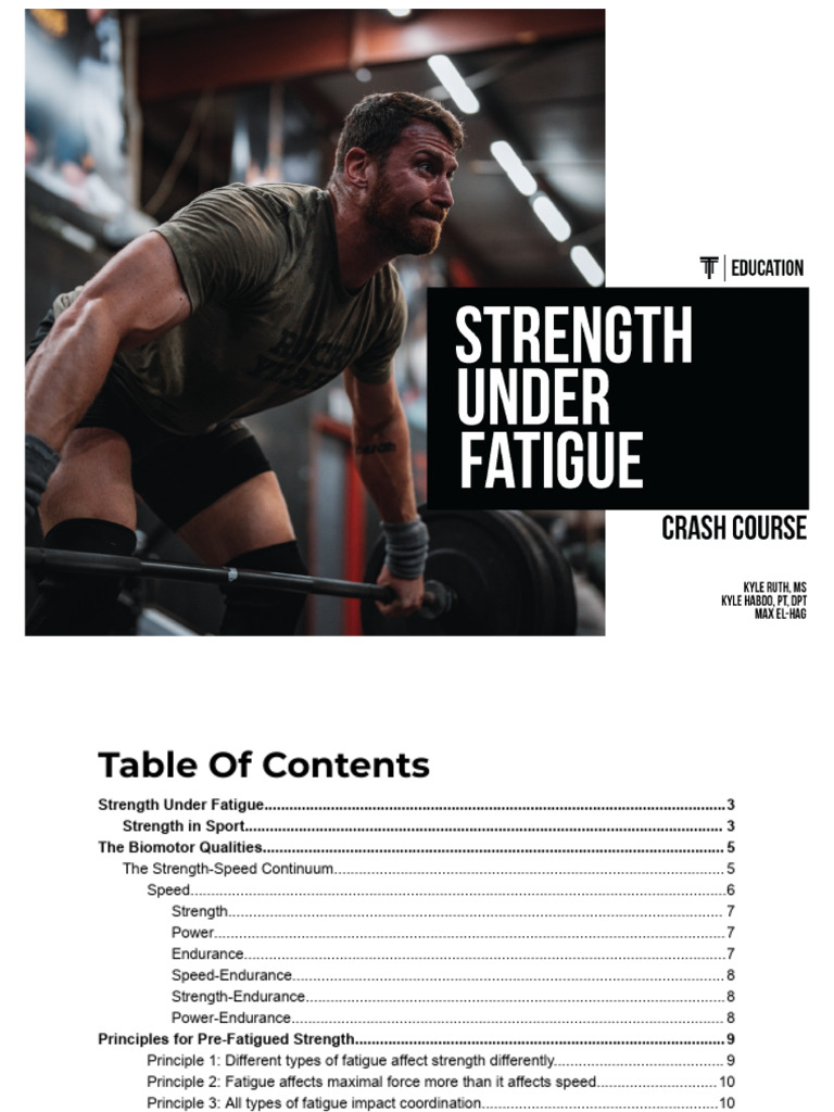 Strength Training Under Fatigue Techniques | PDF | Strength Training ...