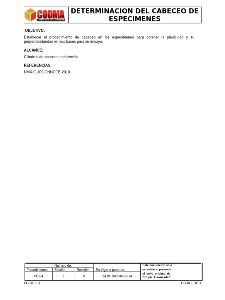 Procedimiento de Cabeceo en Cilindros | PDF