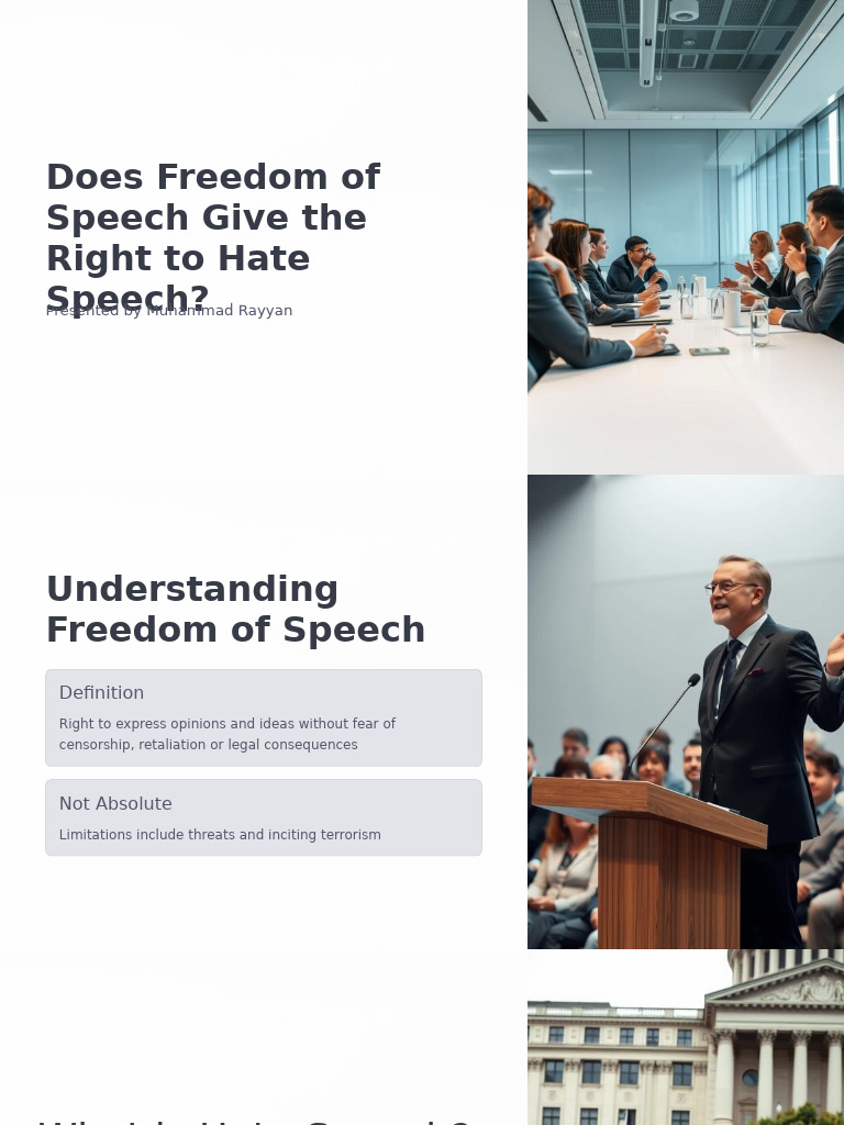 Freedom of Speech vs. Hate Speech Explained | PDF