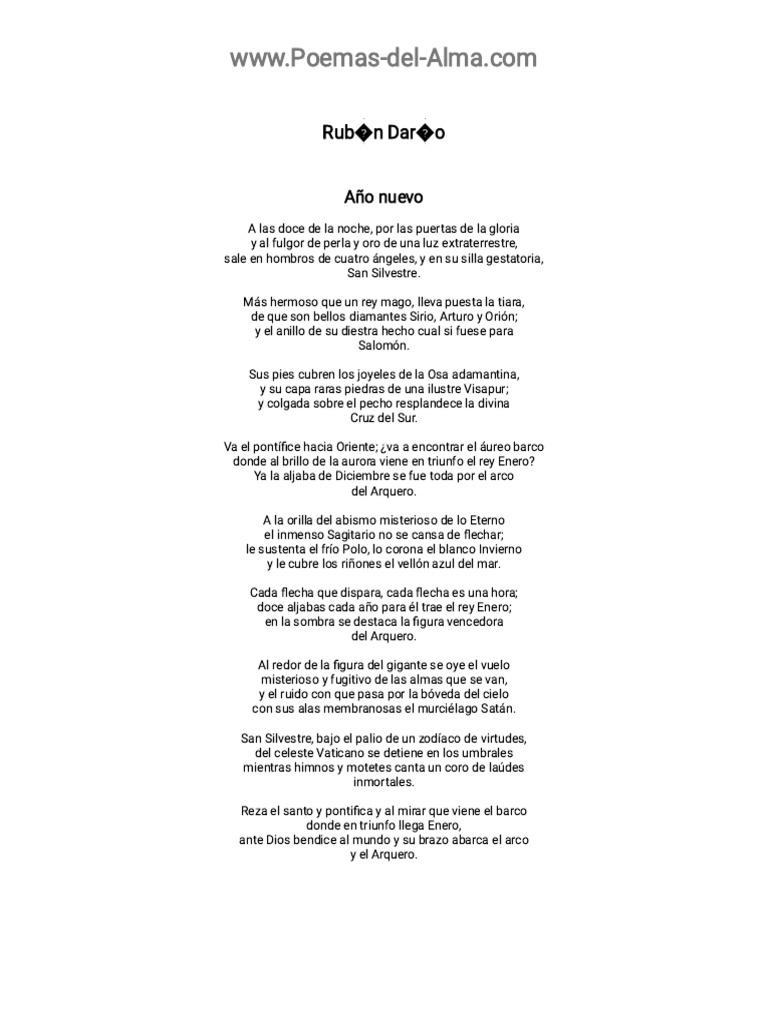 Poema sobre San Silvestre y Año Nuevo | PDF