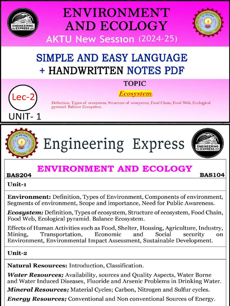 Environment (Unit 1) Lec 2 | PDF