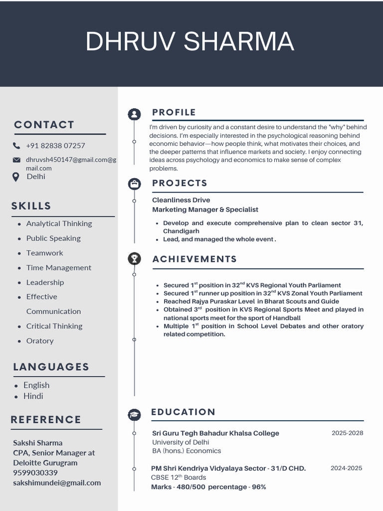 Blue and Gray Simple Professional CV Resume | PDF