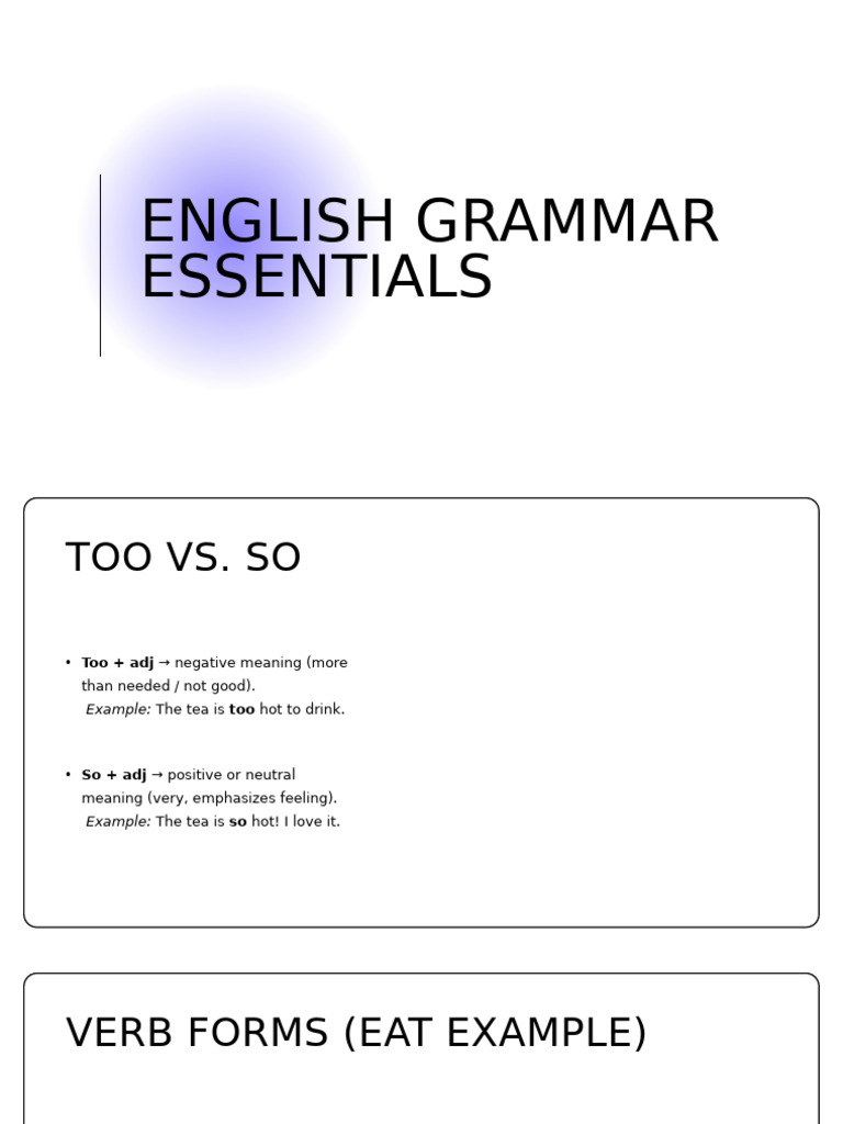 English Grammar Essentials | PDF