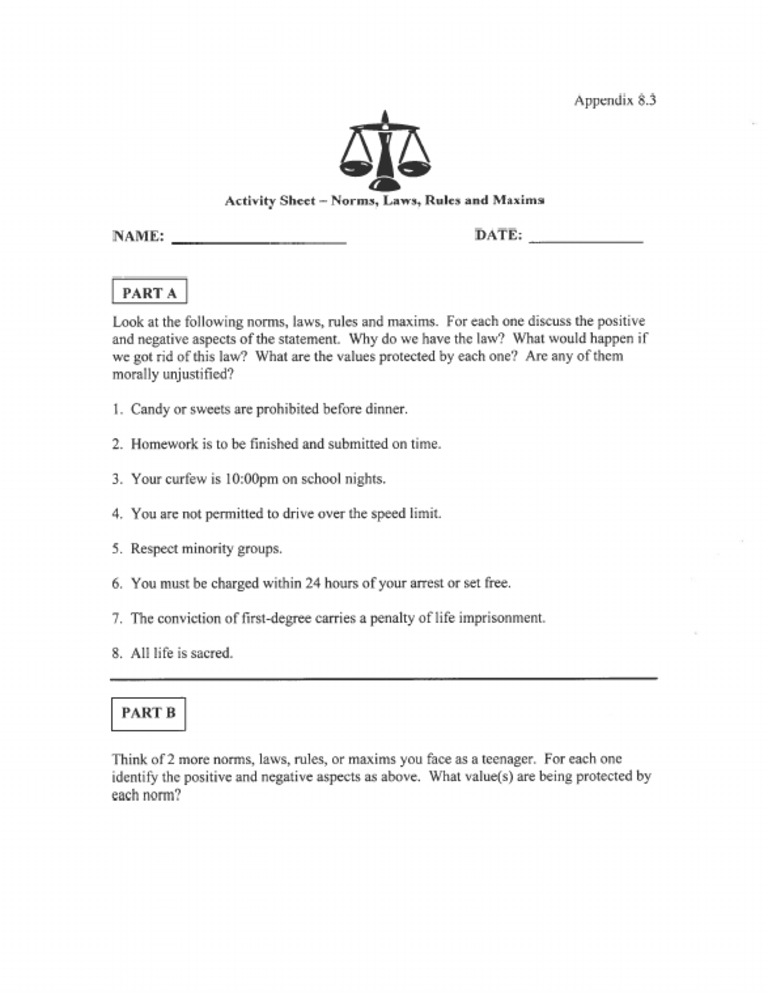 Activity - Norms, Laws, Rules, Maxims | PDF