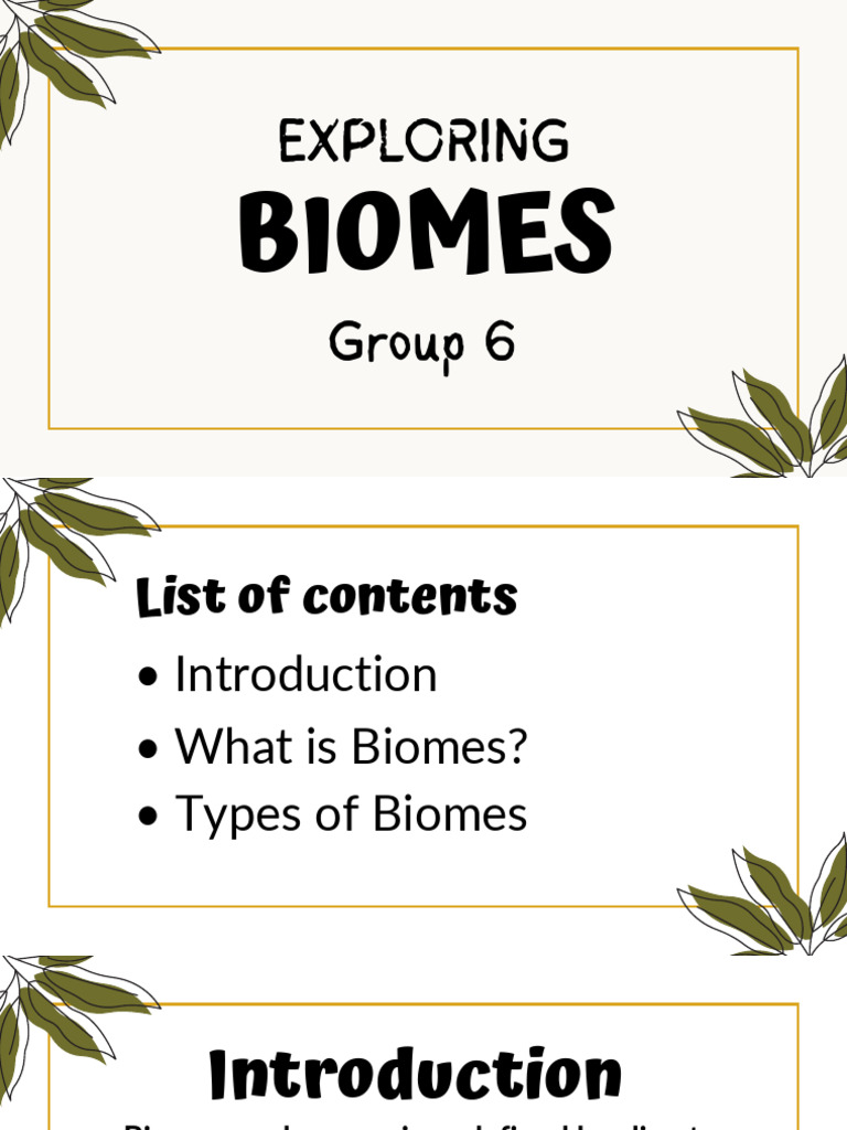 Overview of Biomes and Ecosystems | PDF | Forests | Tropics